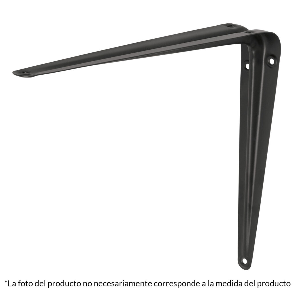 MÉNSULA DE ACERO NEGRA 6″ X 8″ FIERO 44452 – Triplay y Herrajes López
